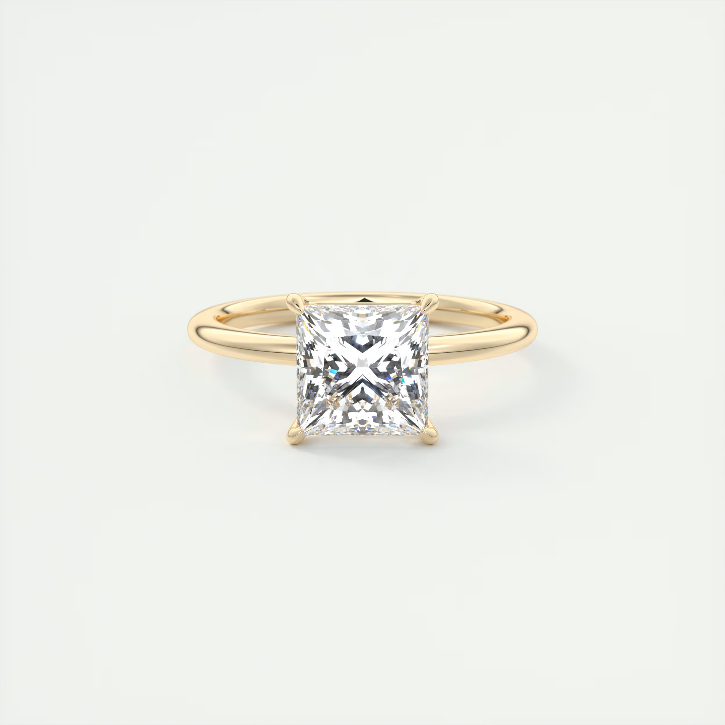 2 Carat Flush Stacking Princess Solitaire – GoldiQ